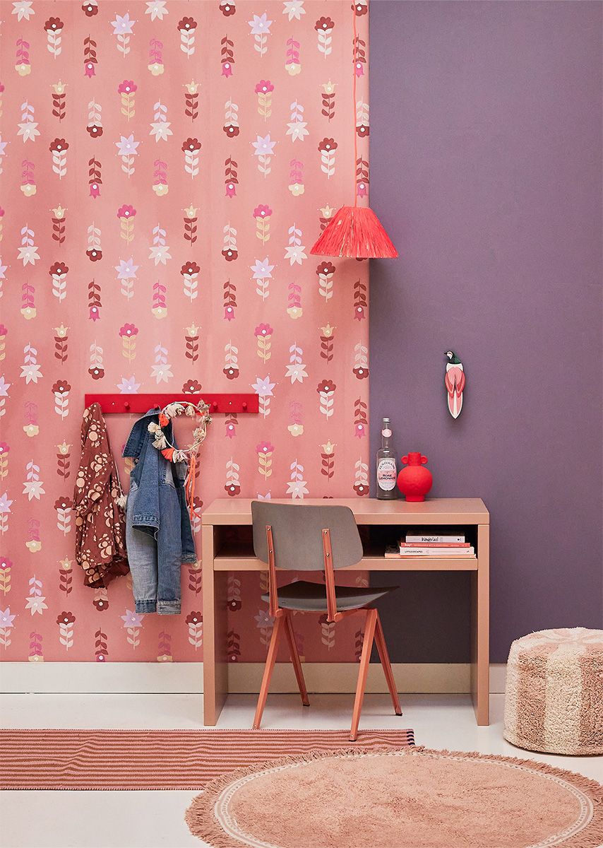 Behang Bohemian roze